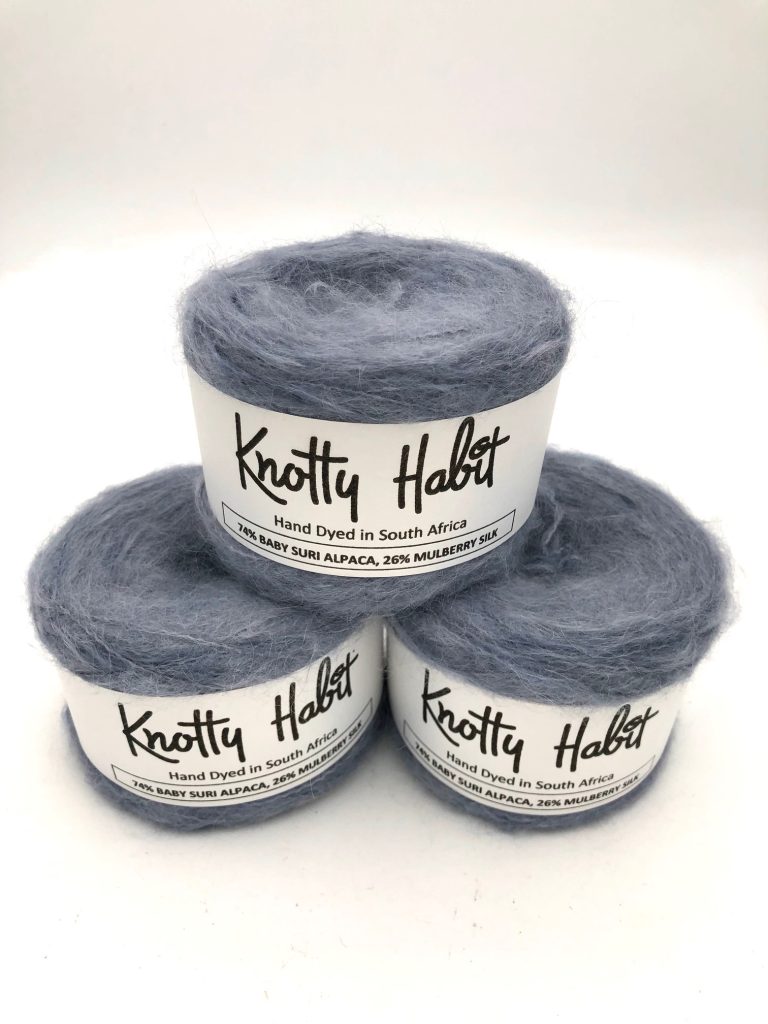 Blue Steele – Brushed Suri Alpaca/Silk 50g – 74% Baby Suri Alpaca, 26% ...
