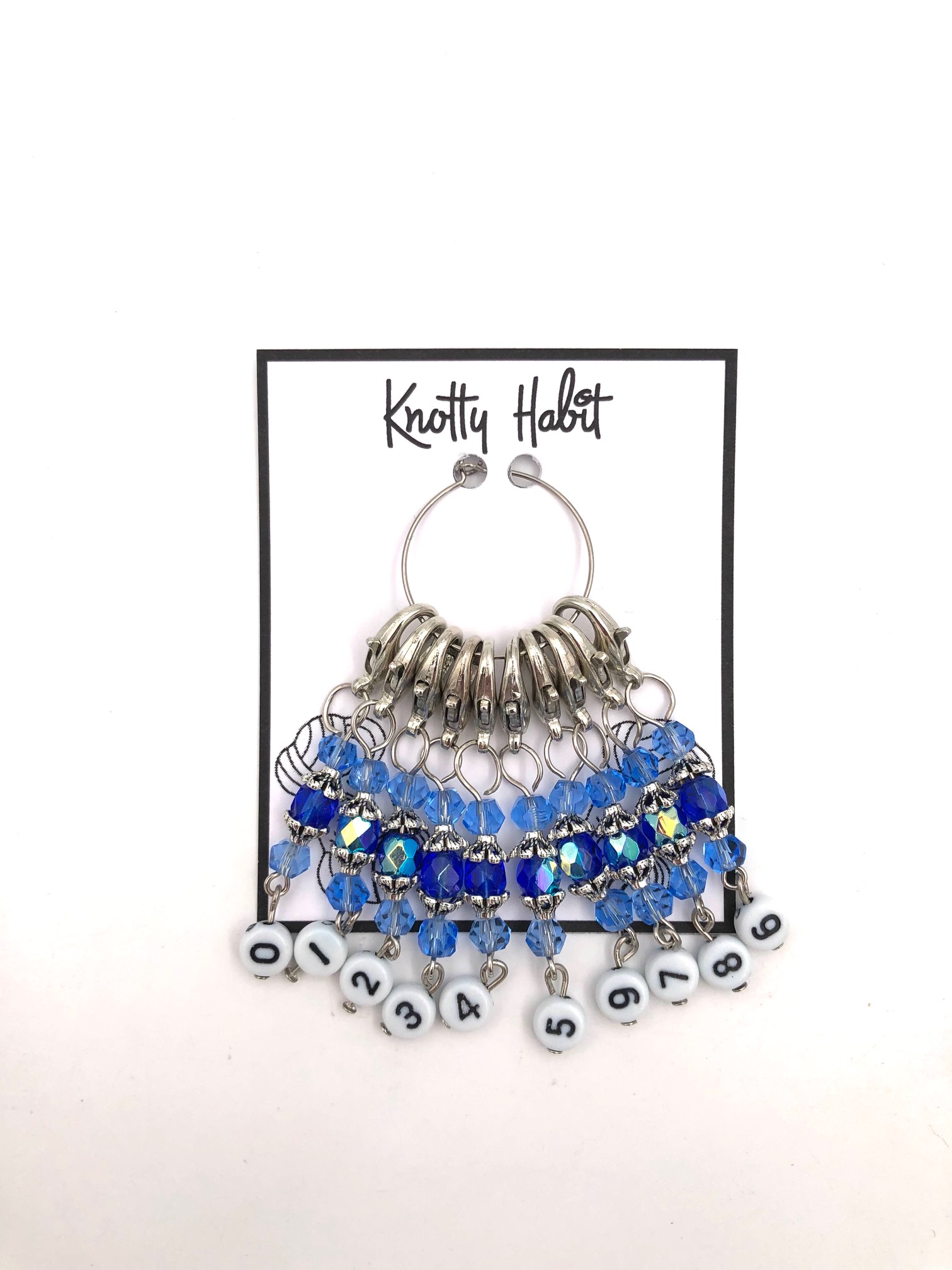 Numbers 0-9 – 10 x Numbered Stitch Markers – Knotty Habit