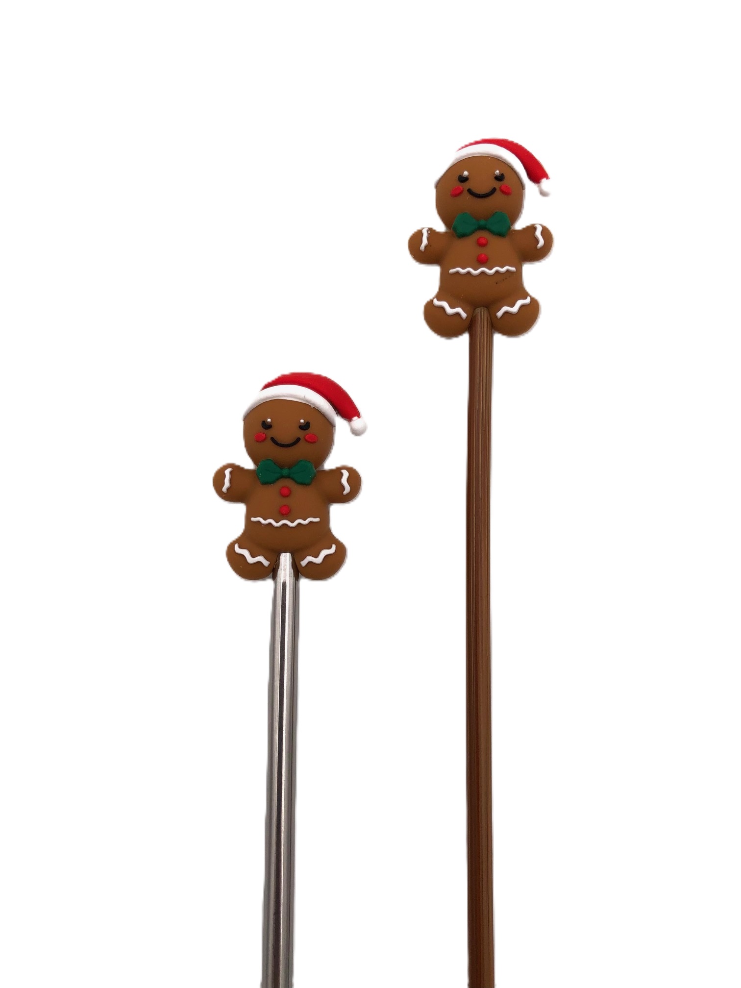 Gingerbread with Santa Hat – 3D Needle Point Protectors – Knotty Habit